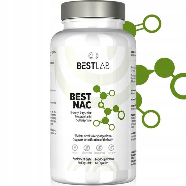 BestNAC BestLab Best Lab N-acetylo L-cysteina Sulforafan Detoks 60 ...