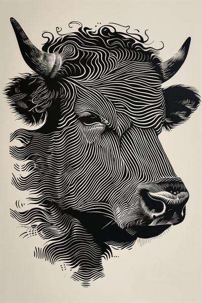 Plakat 61x91,5cm Byk w Świetlistych Barwach - Arena.pl