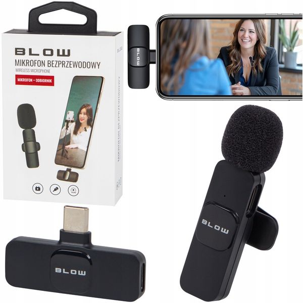 MIKROFON ODBIORNIK BEZPRZEWODOWY KRAWATOWY DO TELEFONU ANDROID WTYK USB ...