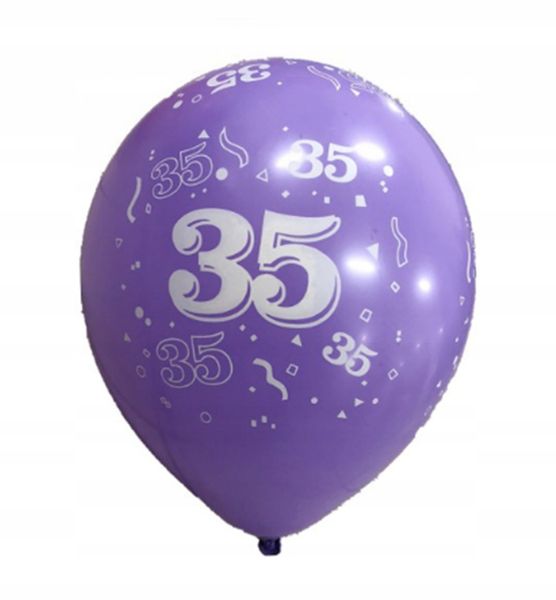 BALONY matowe KOLOROWE 35 URODZINY PARTY 5szt - Arena.pl