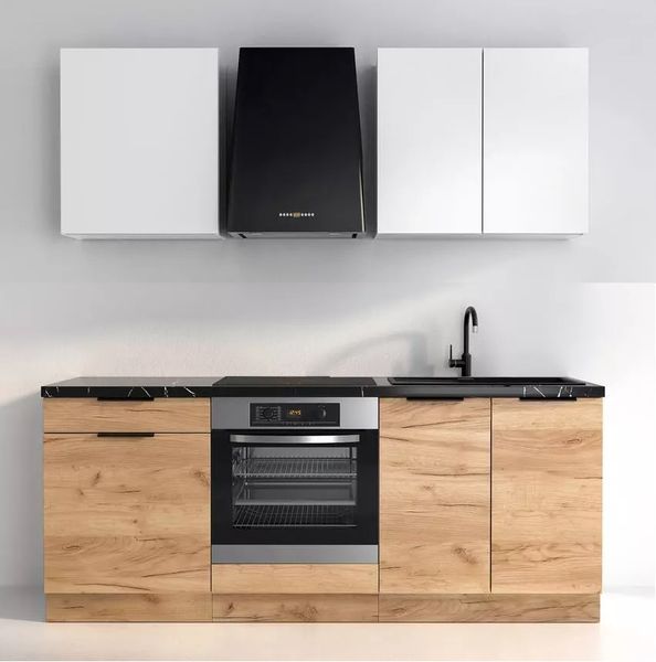 KAMSET SET1 Biały/Dąb craft Zestaw mebli z blatem laminat - Arena.pl