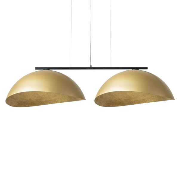 Wisząca lampa z żywicy Solar 40581 Sigma kopułowe klosze złota czarna ...