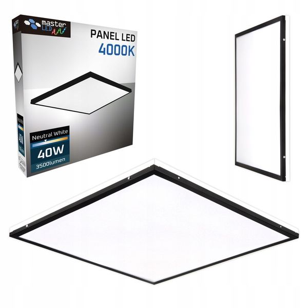 Panel LED 40W kaseton lampa plafon natynkowy podwieszany 60x60 czarny ...