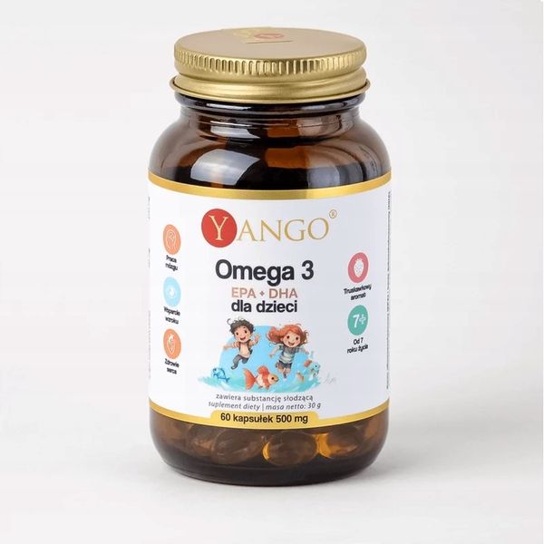 YANGO Omega 3 dla dzieci EPA + DHA (60 kaps.) - Arena.pl