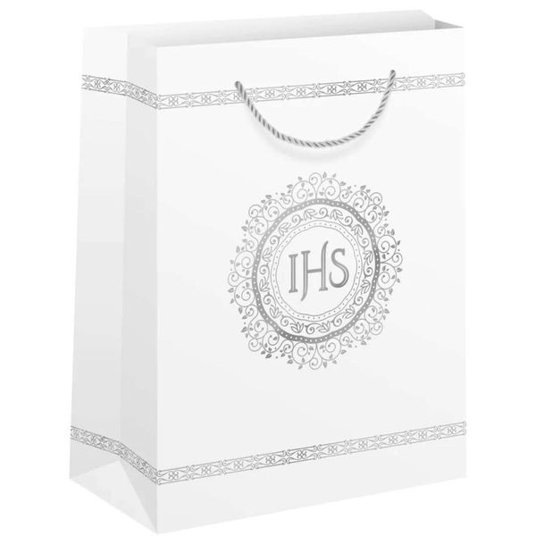 Torebka prezentowa "Komunia Święta - IHS ornament", PartyPal, 32x15x12 cm - Arena.pl