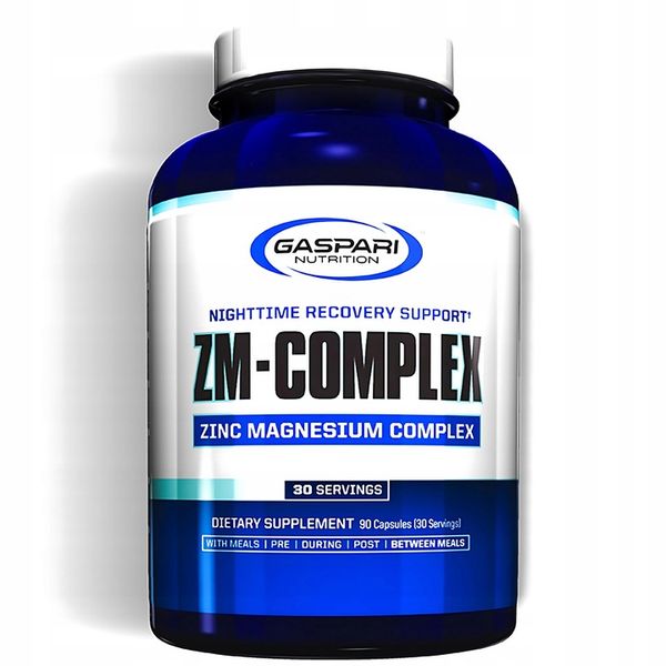GASPARI NUTRITION ZM-COMPLEX ZMA ZMD CYNK MAGNEZ B6 SEN KOMPLEKS 90 ...