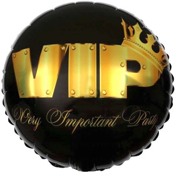Balon foliowy "VIP - Very Important Party", czarno-złoty, Santex, 18 ...