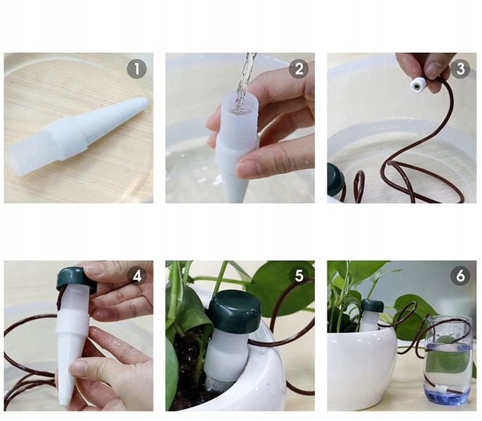 Nawadniacz automatyczny do kwiatów roślin zestaw na 6 doniczek 6szt ...