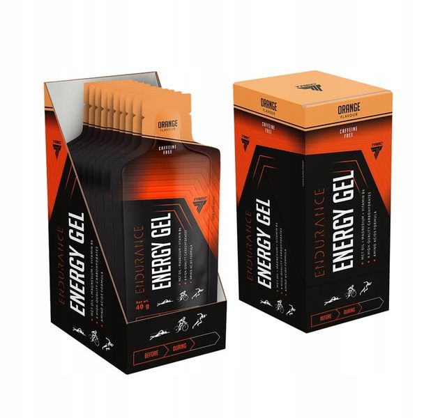 Trec ENERGY GEL ŻEL ENERGETYCZNY Elektrolity Witaminy 10x40g Pomarańcza ...