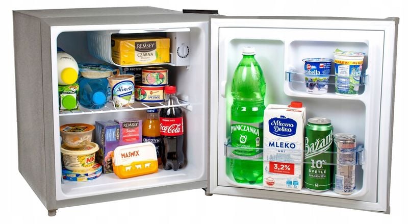 Mini lodówka do Biura Hotelu Srebrna 50cm 43L Minibar Podblatowa Cicha - Arena.pl