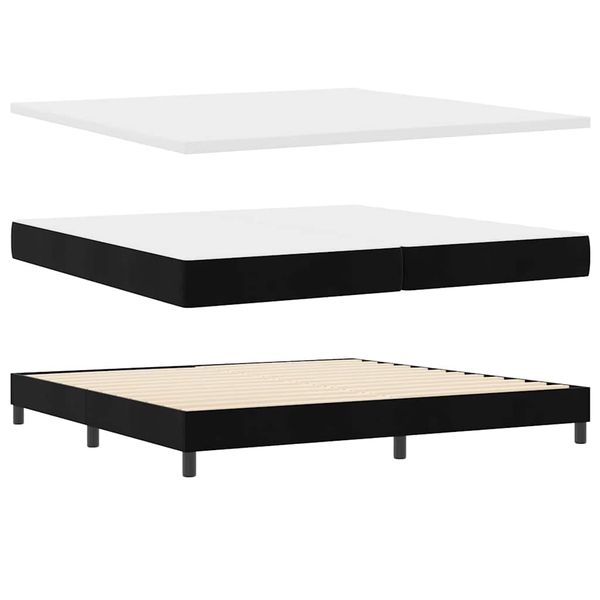 Łóżko sprężynowe z materacem Czarnym 100x200 cm Aksamitne - Arena.pl