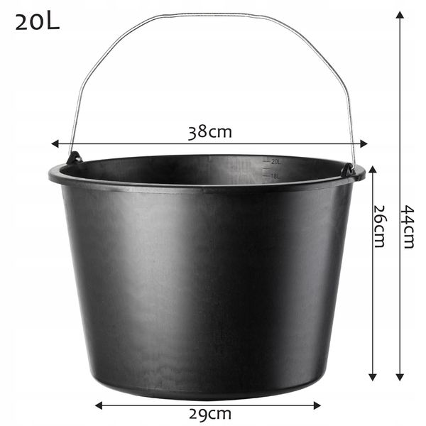 WIADRA PLASTIKOWE BUDOWLANE GOSPODARCZE 20L 3SZT - Arena.pl