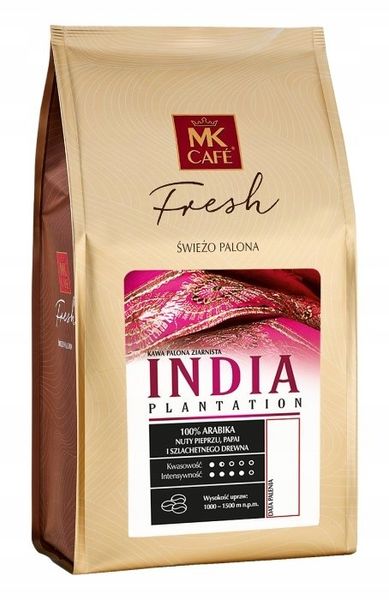 Kawa ziarnista MK Cafe Fresh India Plantation Świeżo Palona 1kg - Arena.pl