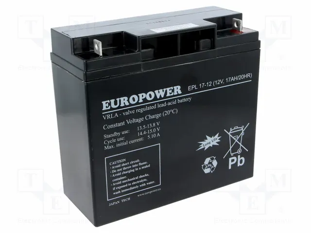 Akumulator 12V 17Ah AGM Europower EPL17-12 żywotność 15 lat! - Arena.pl