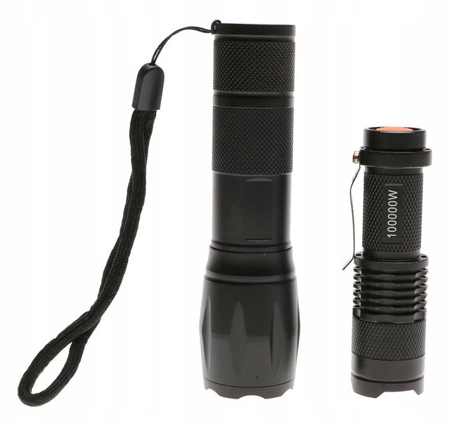 LATARKA LED Taktyczna x2 Akumulatorowa ZESTAW LATAREK Latarki ZOOM 2596 ...
