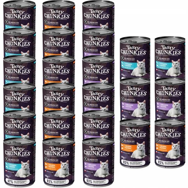 Kup Tasty Chunkies GRAIN-FREE dla KOTA Mix smaków MEGA ZESTAW 24x415g ...