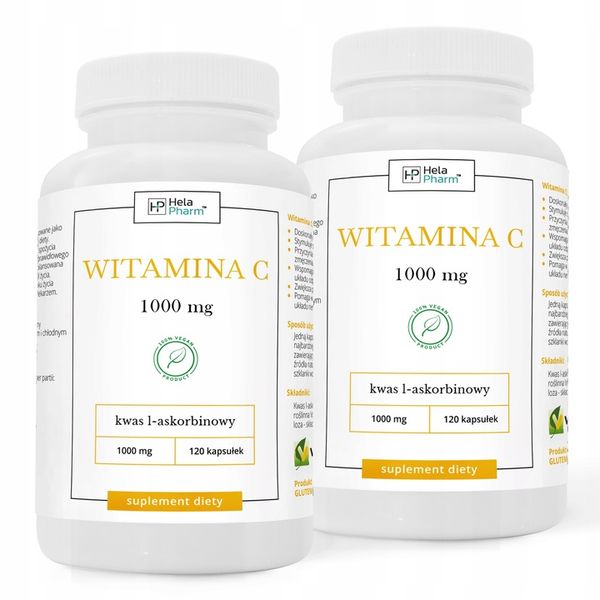 Witamina C 1000mg Kwas L-Askorbinowy MOCNA 120 kapsułek - Arena.pl