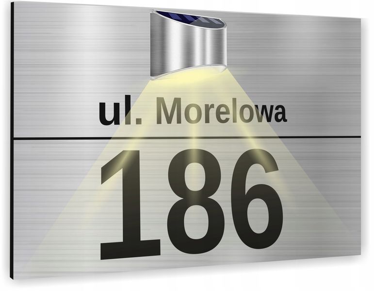 Kup Tabliczka adresowa dibond Tablica numer domu 40x30 lampka LED duży ...