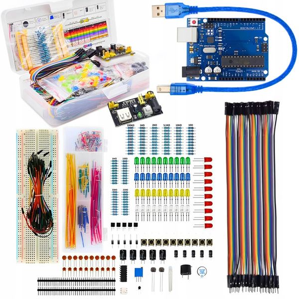 BOGATY ZESTAW ARDUINO UNO R3 STARTER KIT DO NAUKI PROGRAMOWANIA XXL ...