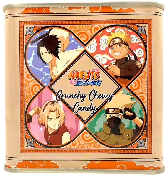 Cukierki Naruto Crunchy Chewy Candy Mix o smaku owocowym, puszka ...