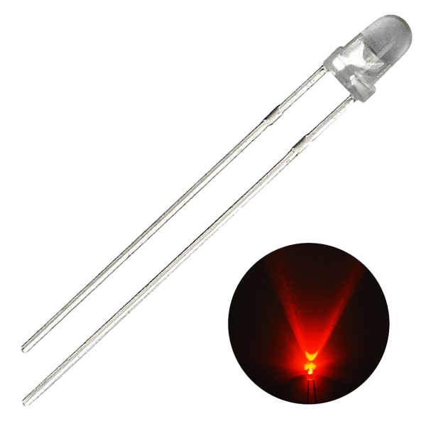 Kup Dioda LED 3mm imitacja płomienia czerwona migotająca losowo 3V ...