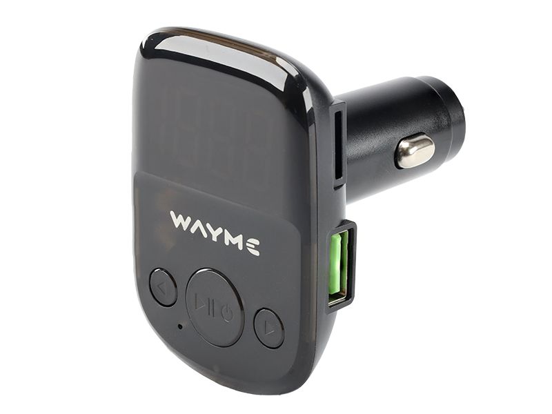 WAYME Transmiter FM 12/24V z USB QC3.0 + Auto-ID, woltomierzem i ...
