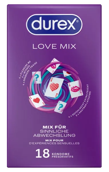 durex love mix pack 18 szt. - zestaw 5 wariantow smakowych i tekstur ...