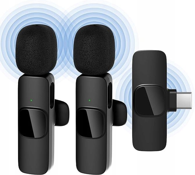 Kup MIKROFON BEZPRZEWODOWY 2 szt. QHOT DO ANDROID / IPHONE TYP-C na ...