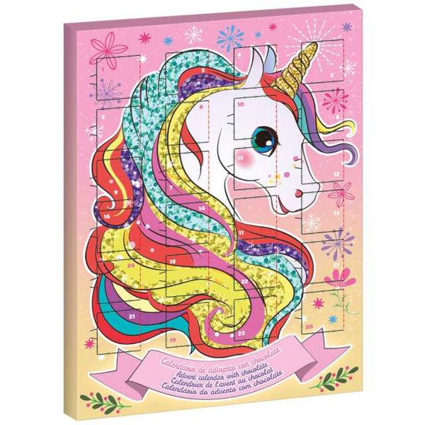 Kalendarz adwentowy "Jednorożec z czekoladkami", różowy, Dekora - Arena.pl