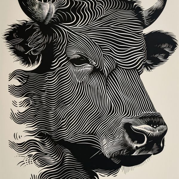 Plakat 80x80cm Byk w Świetlistych Barwach - Arena.pl