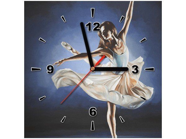 30X30CM ZEGAR OBRAZ ŚCIENNY BALLET DANCER IN 4TH ARABESQUE OBRAZ ...