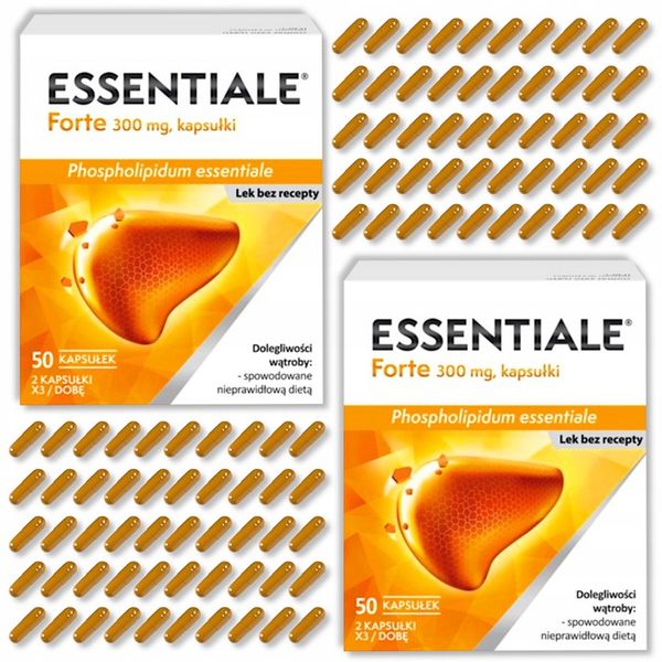 ESSENTIALE FORTE 300MG 50 KAPSUŁEK Zestaw 2 szt. - Arena.pl