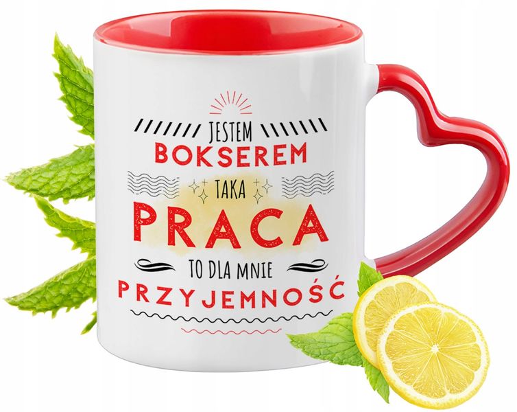 Kup Kubek Dla Boksera Czerwony Z Uszkiem W Kształcie Serca Na Prezent ...