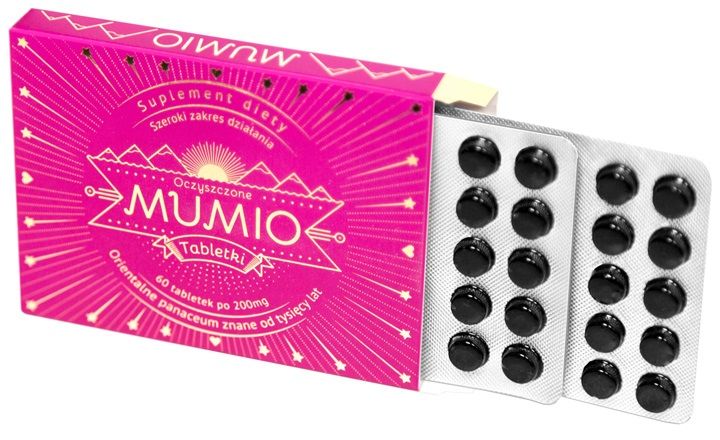 MUMIO OCZYSZCZONE 60 TABLETEK DOUSTNYCH po 200mg - Arena.pl