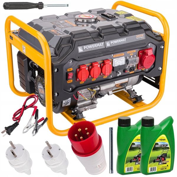 AGREGAT PRĄDOTWÓRCZY GENERATOR 3000W 230V 12V 400V PM-AGR-3000MNS ...