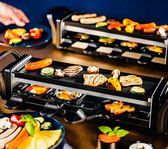 RACLETTE GRILL ELEKTRYCZNY 400 W PŁYTY DO PIECZENIA PATELNIA SZPATUŁKA ...