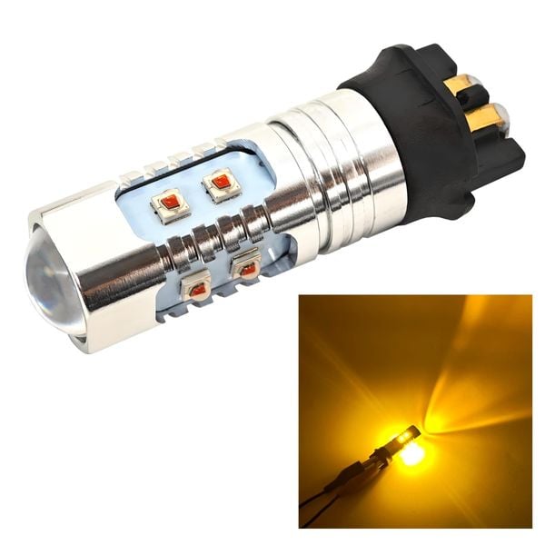 żarówka LED PW24W 12-24V CANBUS pomarańczowa - przebija czerwony klosz ...