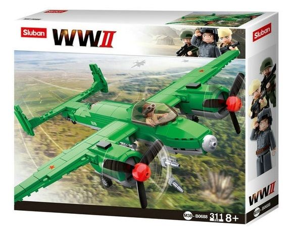 KLOCKI SLUBAN WWII Samolot wojskowy Tupolev TU-2 Bomber kompatybilne z ...