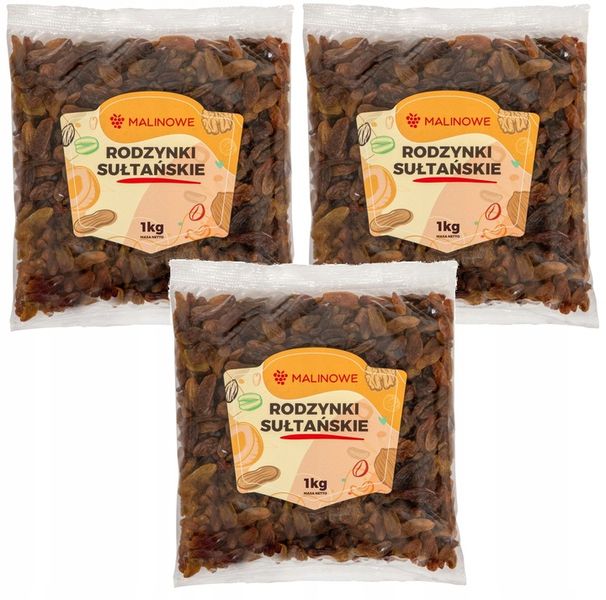 Kup ZESTAW RODZYNKI SUŁTAŃSKIE 3 X 1kg SUPER JAKOŚĆ na arena.pl i ciesz ...