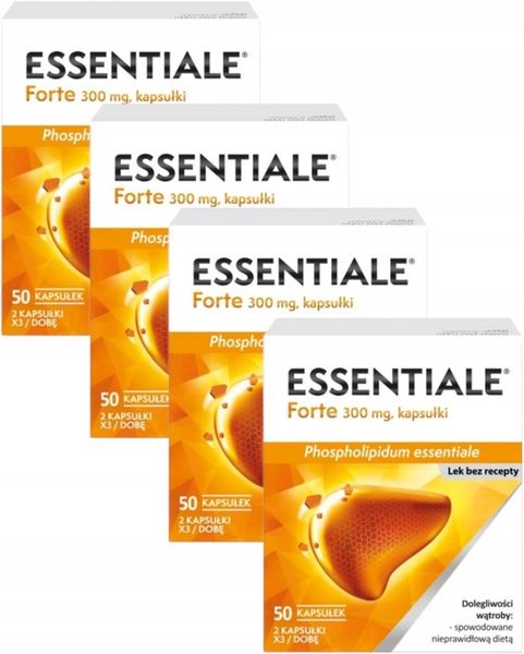 Essentiale forte na wątrobę 0,3 g 4 x 50 kapsułek - Arena.pl