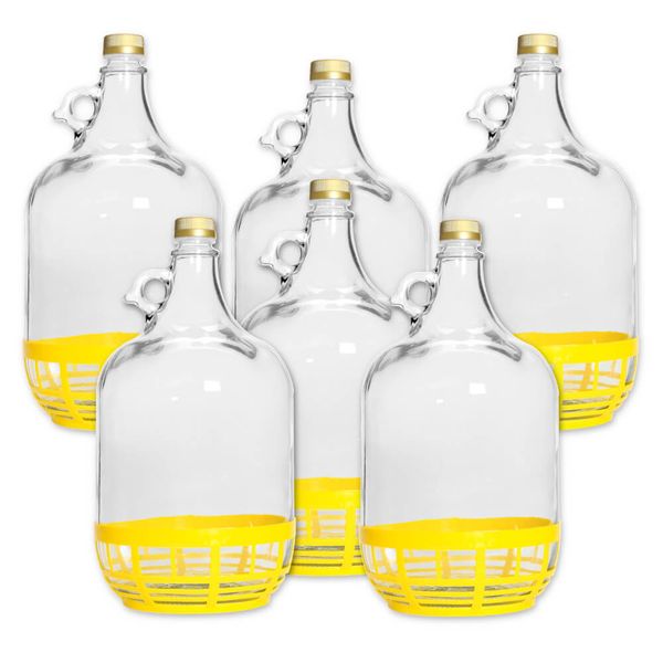 Kup Zestaw 6 sztuk GĄSIOR 5 L balon, dama, butelka na wino w koszyku na ...