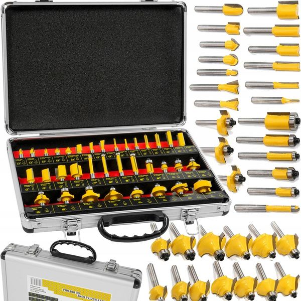 Kup FREZY KSZTAŁTOWE DO DREWNA 35 el FREZ DO FREZARKI FREZOWANIA ZESTAW ...