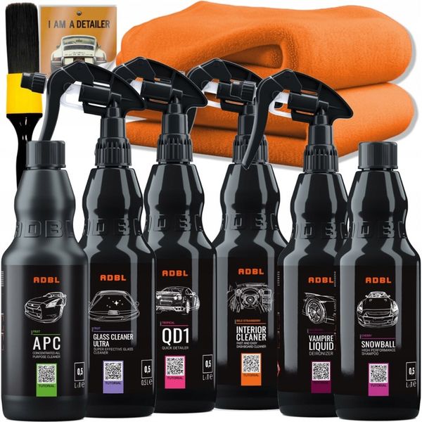 ADBL Zestaw do Mycia Auta Czyszczenie Pielęgnacja Lakieru Szampon 500ml - Arena.pl