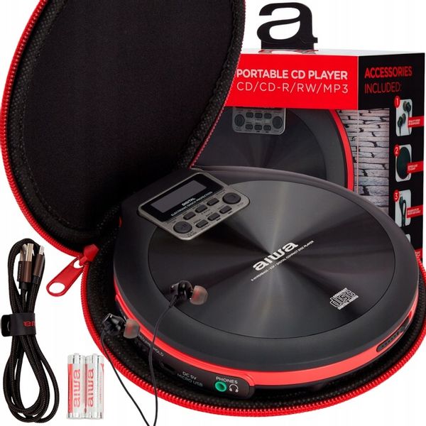 DISCMAN PRZENOŚNY X-HyperBass ODTWARZACZ CD AIWA PCD-810RD + ETUI ...