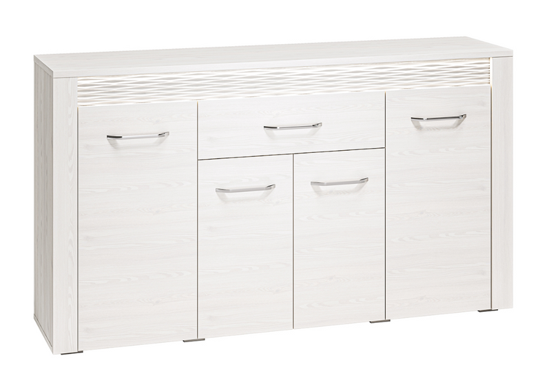 Kup Komoda Duża 4- Drzwiowa z Szufladą 4D1SZ 165 cm Sosna Śnieżna KLERT ...