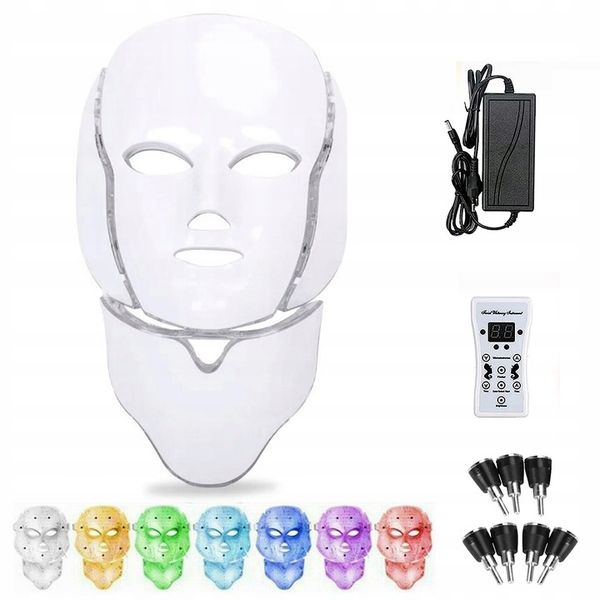 MASKA LED 7 KOLORÓW DO TWARZY SZYI PIERSIOWĄ UPIĘKSZAJĄCA LIFTINGUJĄCA ...