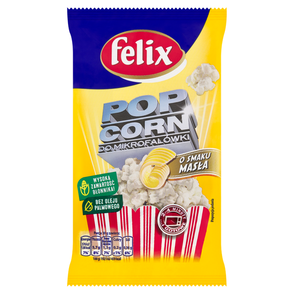 Felix Popcorn do mikrofalówki o smaku masła 90 g - Arena.pl