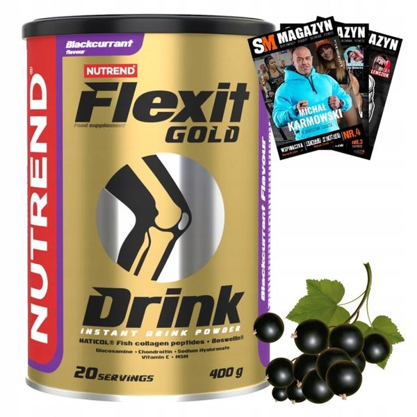 NUTREND FLEXIT GOLD DRINK 400 g KOLAGEN STAWY KOŚCI MIĘŚNIE WITAMINA D ...