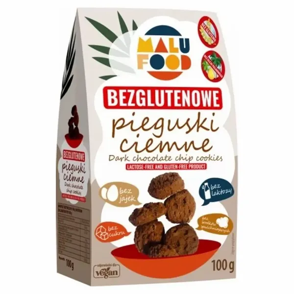 Ciastka "Pieguski Ciemne" Malu Food 100g - Arena.pl