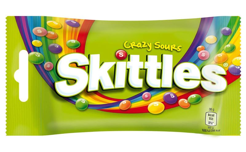 SKITTLES Draże Crazy Sours Zielone 38g - Arena.pl